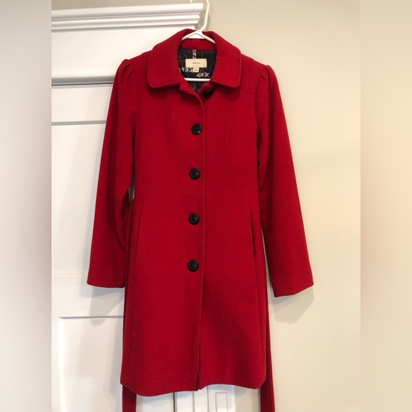 Merona | Jackets & Coats | Merona Red Wool Long Coat | Poshmark